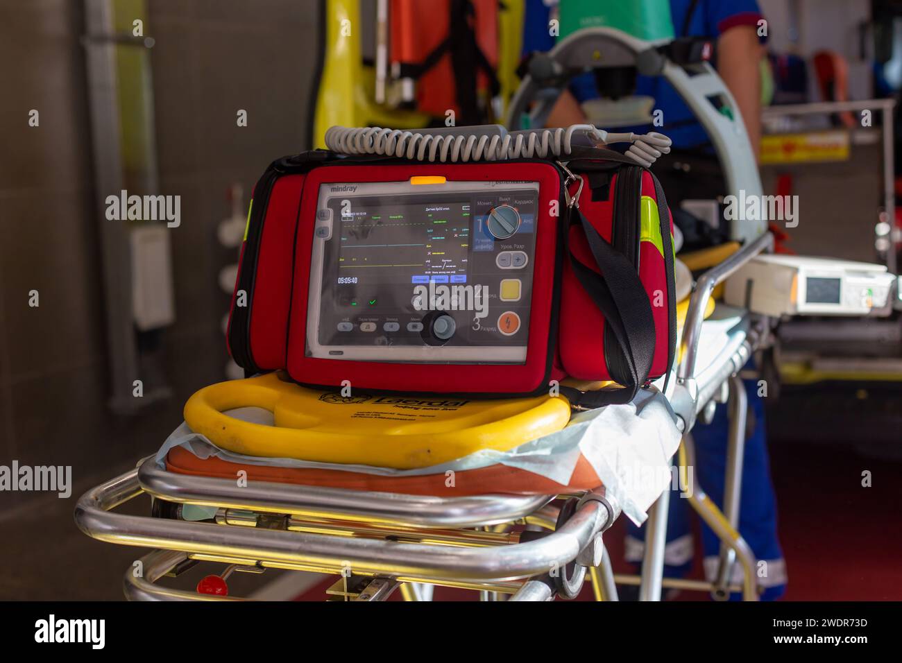 Moscow, Moscow region, Russia - 03.09.2023:Emergency medical monitor ...