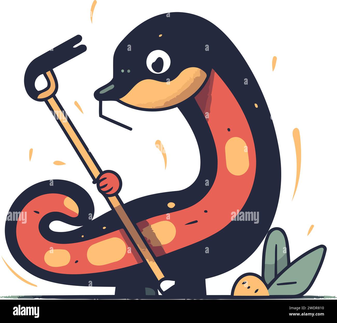 Snake in stick Stock Vector Images - Alamy