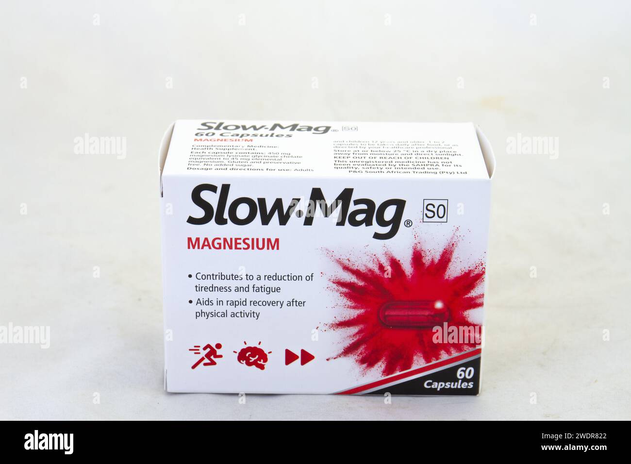 Johannesburg, South Africa - a box of Slow-Mag magnesium capsules ...