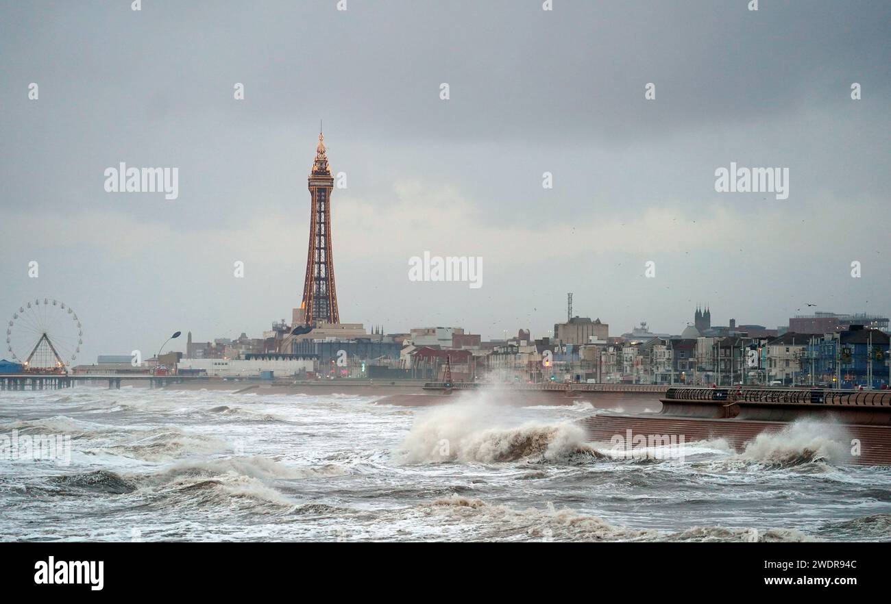 Big waves in Blackpool. Thousands of people have been left without ...