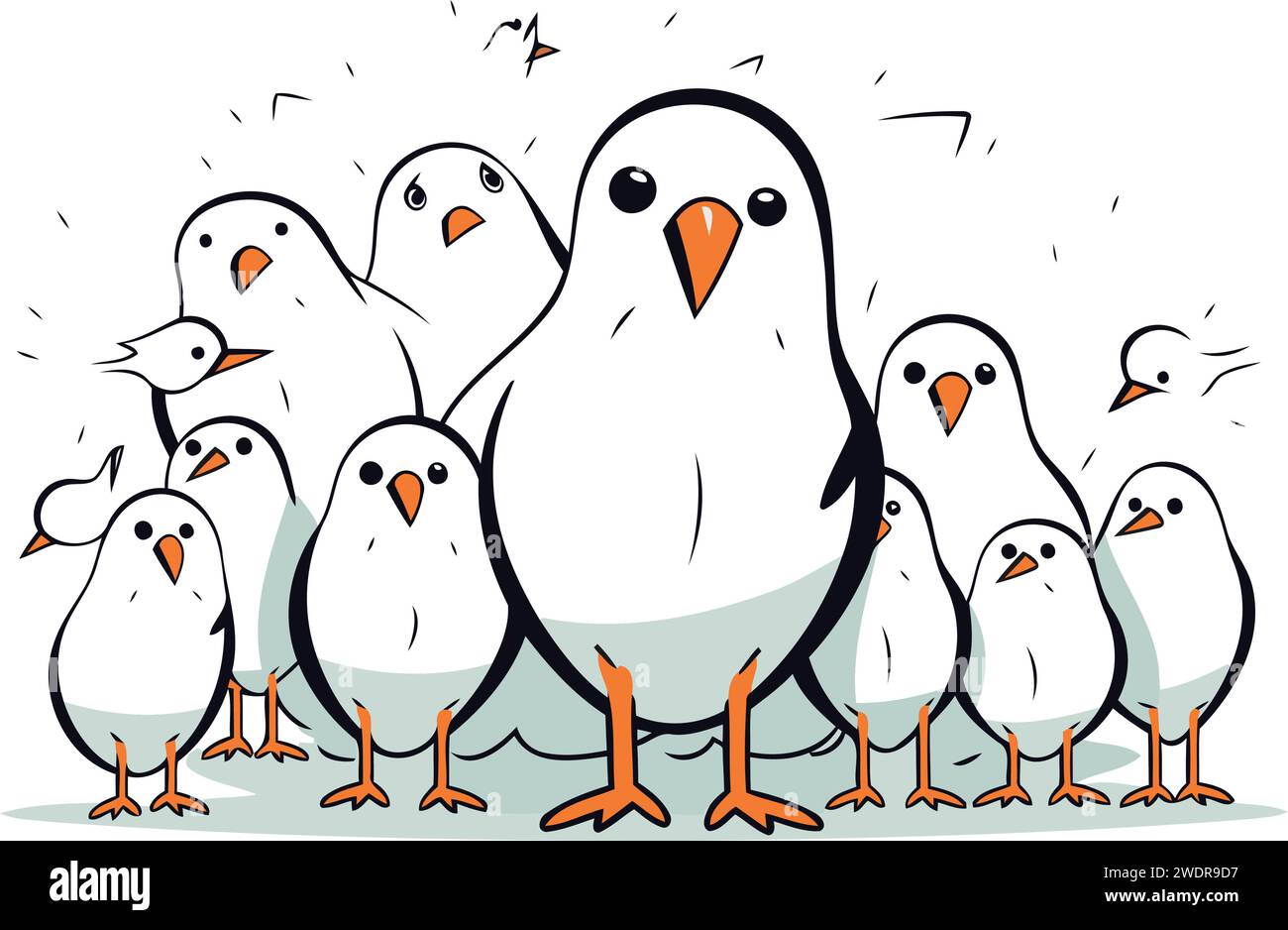 Group of white birds Stock Vector Images - Alamy