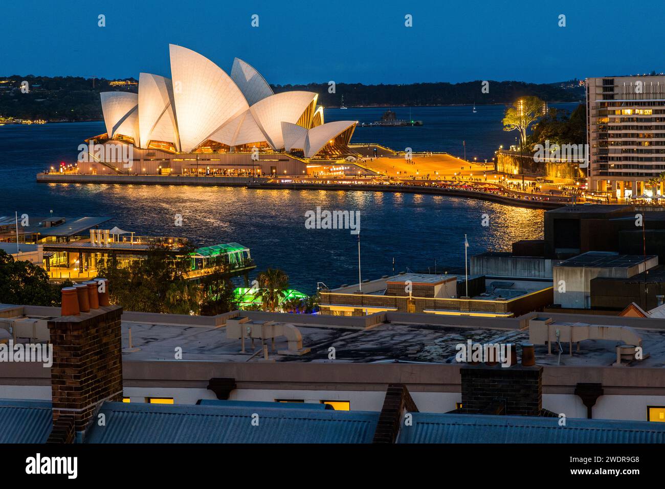 Sydney Opera House at Night: A Rooftop View Stock Photo - Alamy