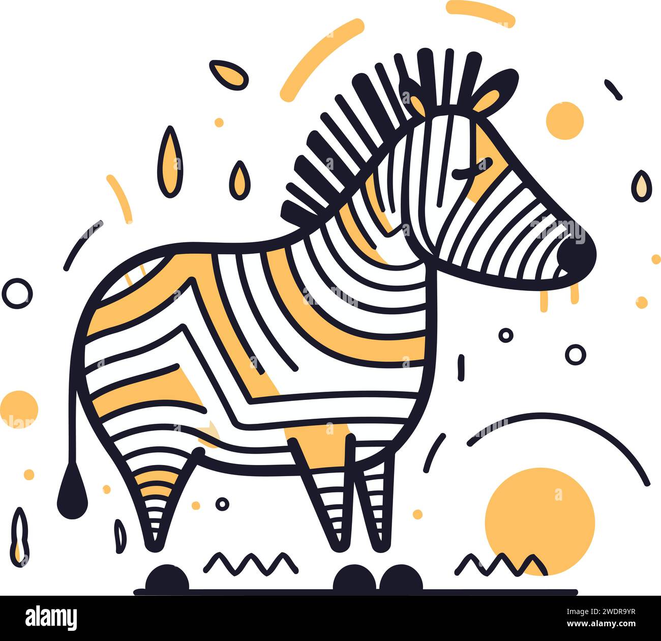 Zebra zebra vector illustration. Cute doodle zebra Stock Vector Image ...
