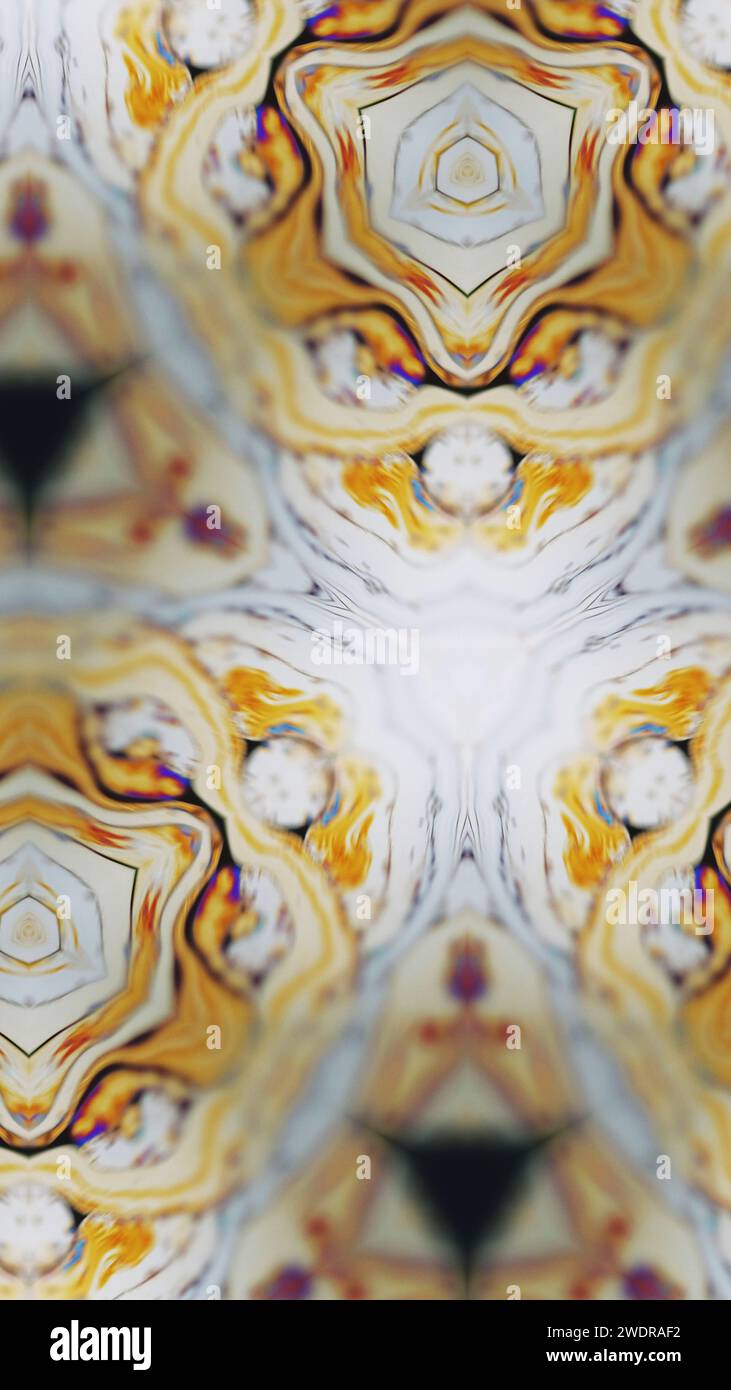 Kaleidoscope ornament paint water triangle pattern Stock Photo - Alamy