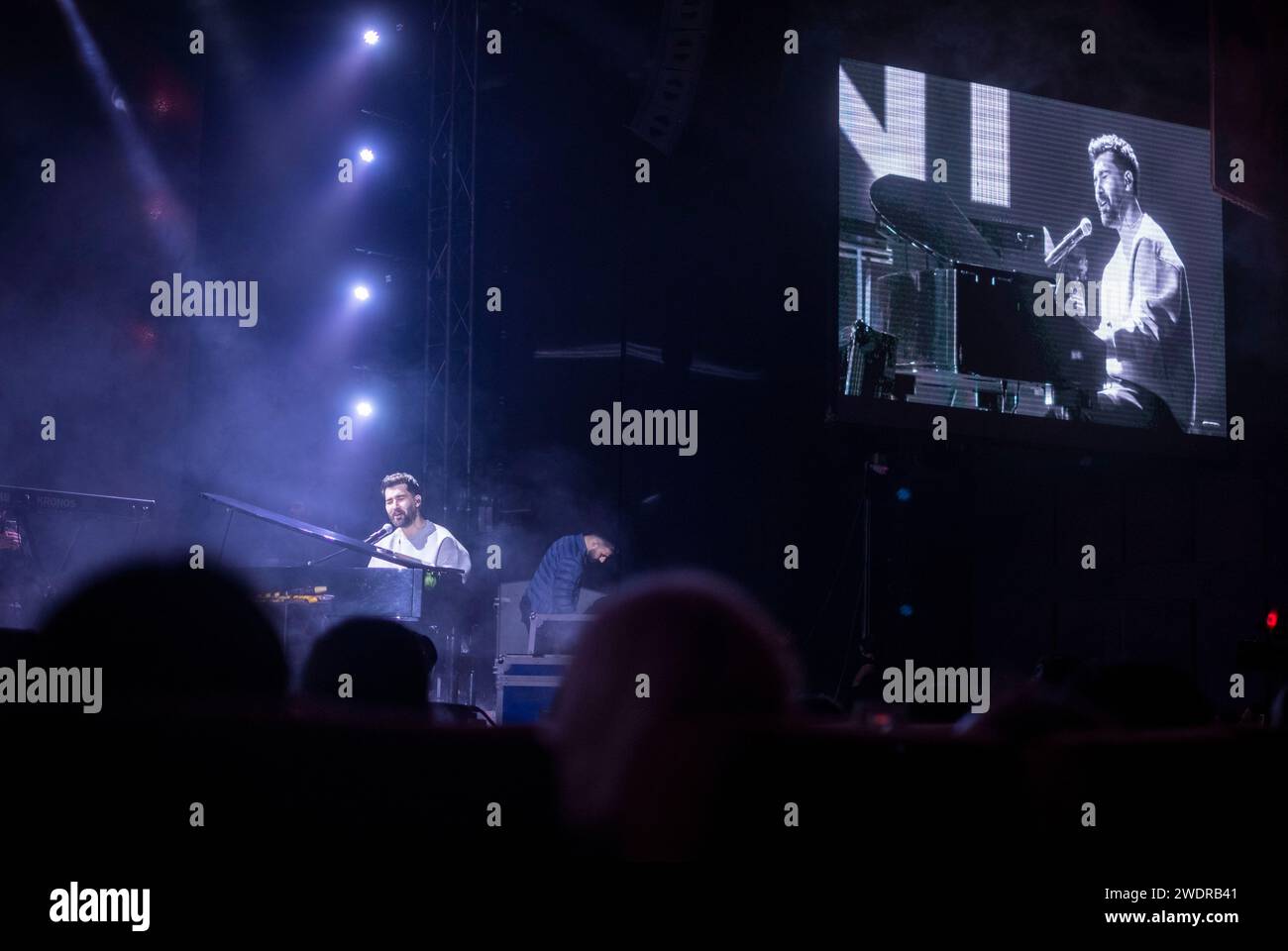 Tehran, Iran. 21st Jan, 2024. Iranian singer Ali Yasini is performing ...