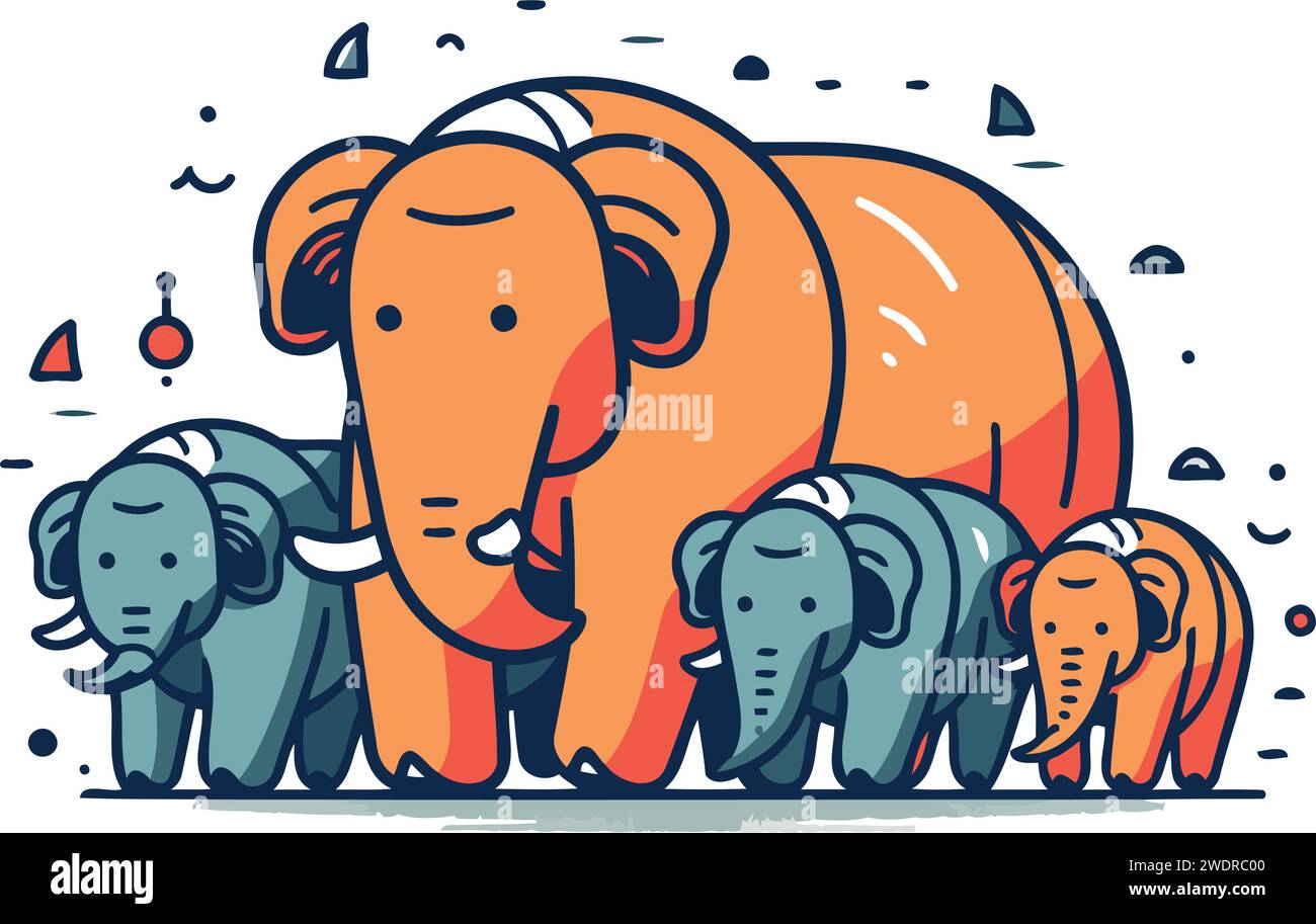 Elephants in the zoo Stock Vector Images - Alamy
