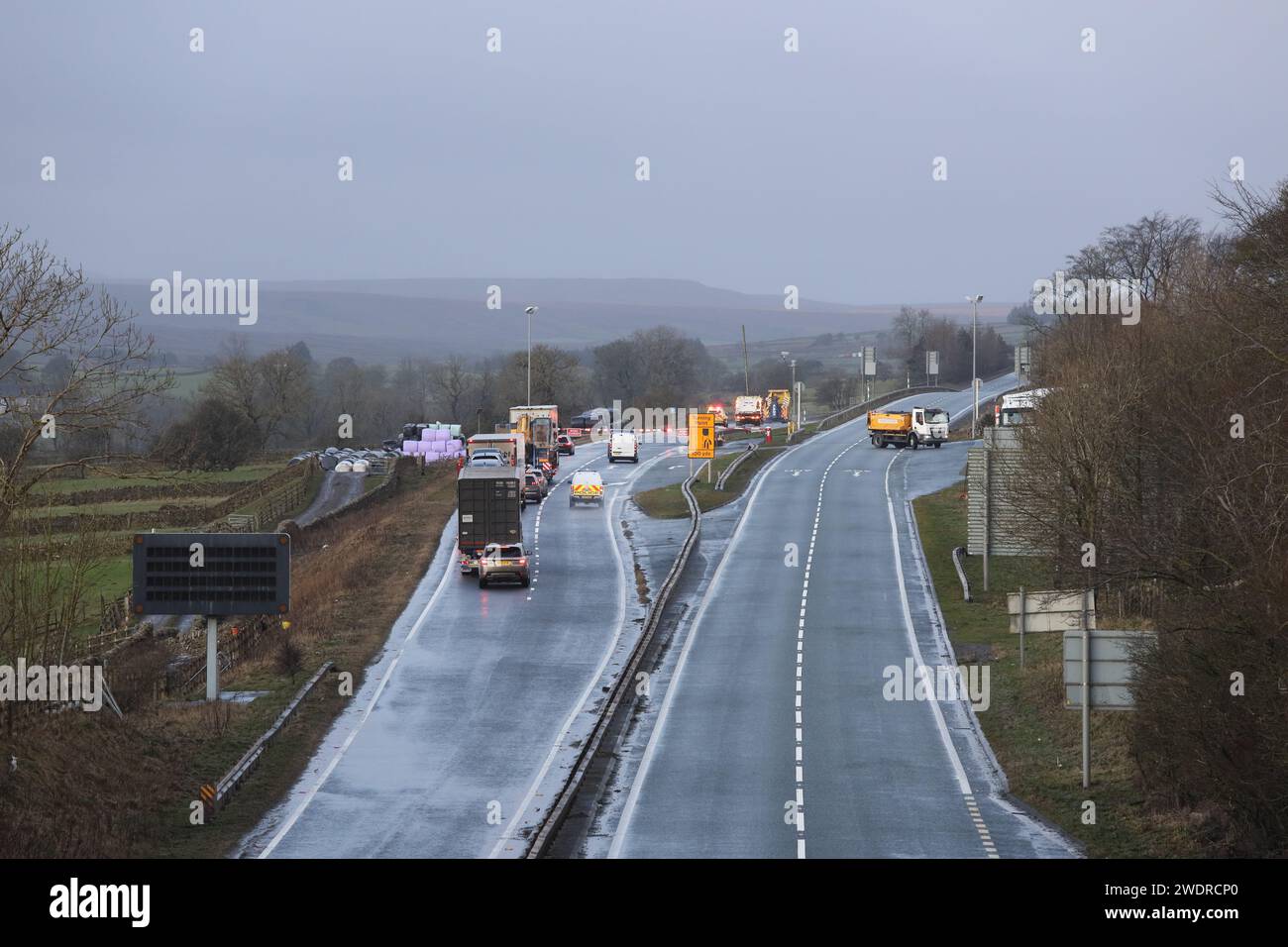 A66, Bowes, Teesdale, County Durham, UK. 22nd January 2024. UK Weather ...