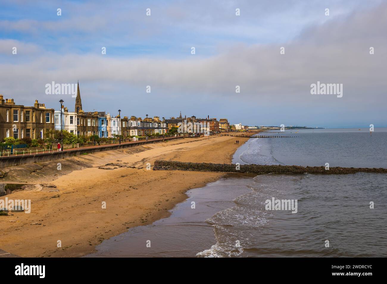 Portobello Beach seaside suburb skyline in city of Edinburgh, Scotland ...