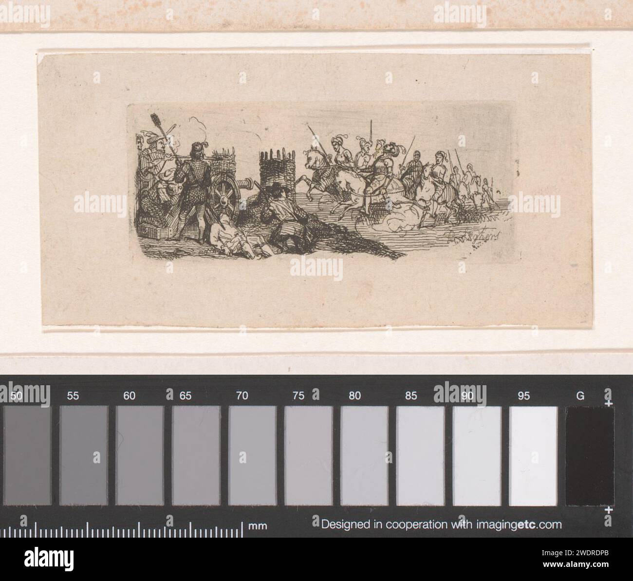 Knights on horseback storming Schans at a cannon, Corneille Seghers ...