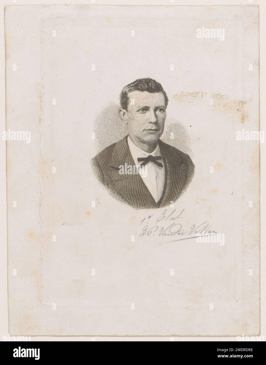 Portrait of G. van der Veken, Willem Philip van der Veken, 1882 print ...