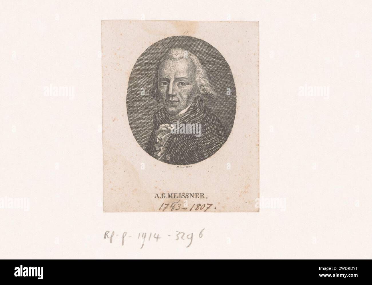 Portrait of August Gottlieb Meissner, monogrammist R (Germany), 1822 ...