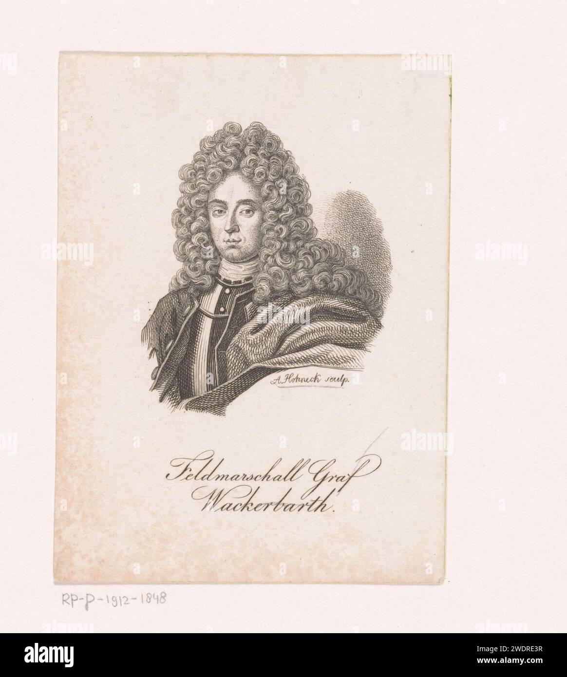 PortraT van Graaf August Christoph von Wackerbarth, Adolf Hohneck, 1822 ...