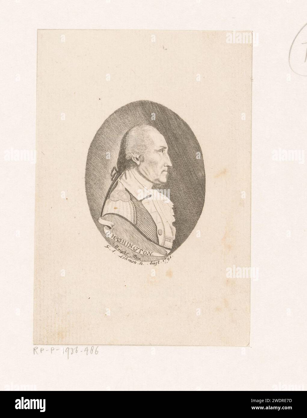 Portret van George Washington, Gottfried Arnold Lehman, after John ...