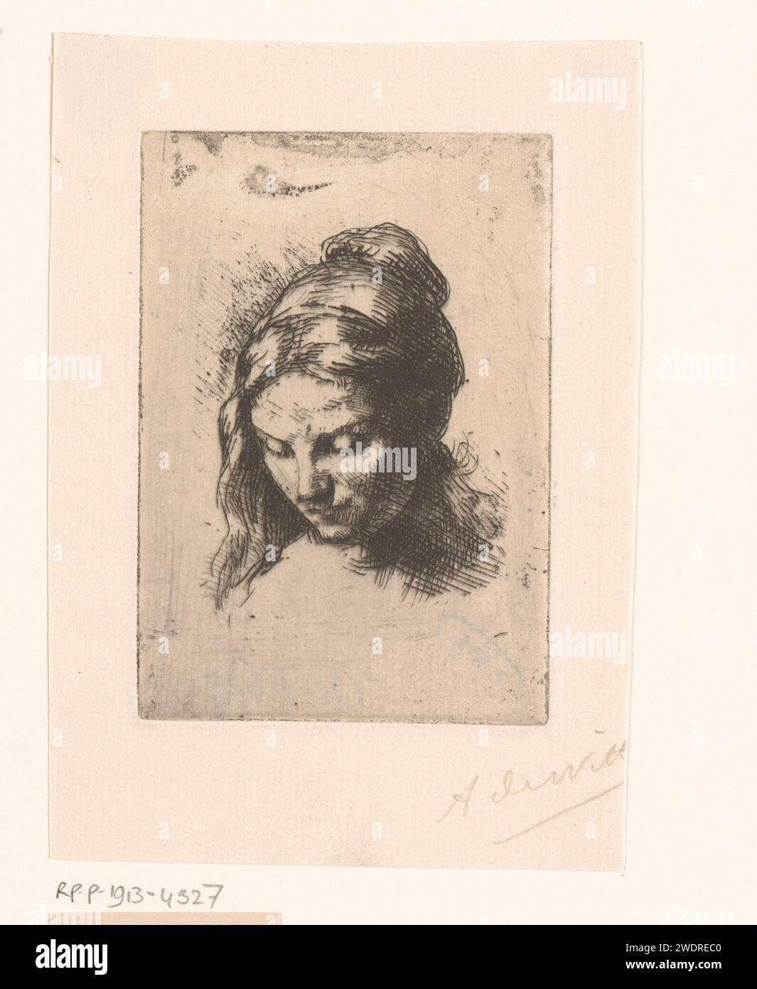 Head of a woman, Adrien de Witte (attributed to), 1860 - 1913 print ...