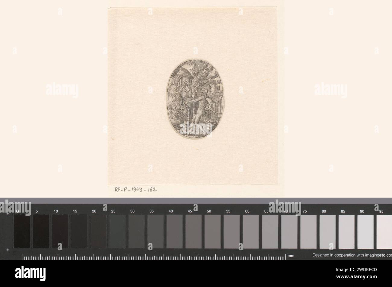 Hercules in Cerberus, Etienne Delaune, 1573 - 1580 print paper ...