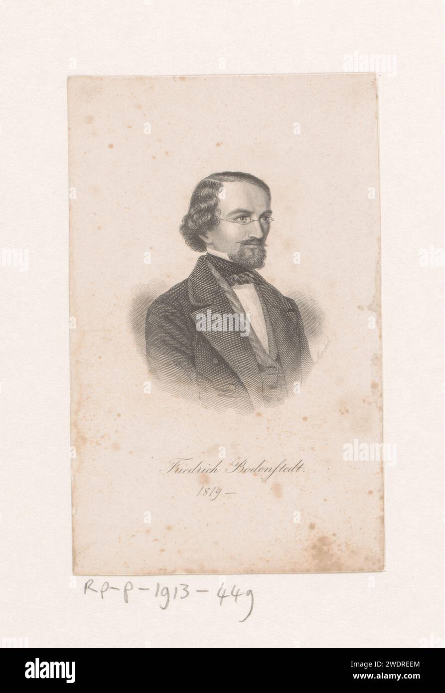 PortraT van Friedrich von Bodenstedt, Conrad Friedrich Merckel, 1836 ...