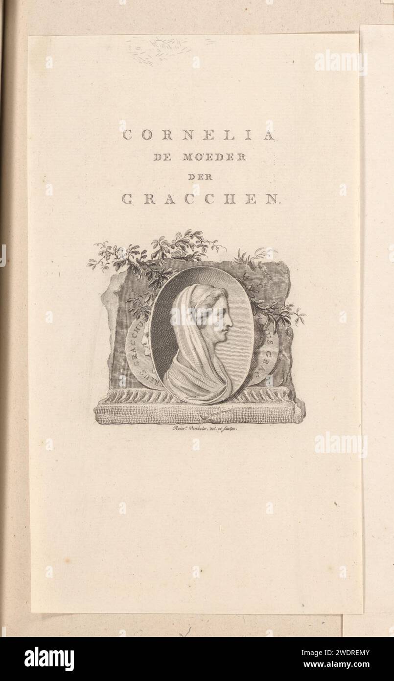 Medallion with the portrait of Cornelia, mother der Gracchen, Reinier ...