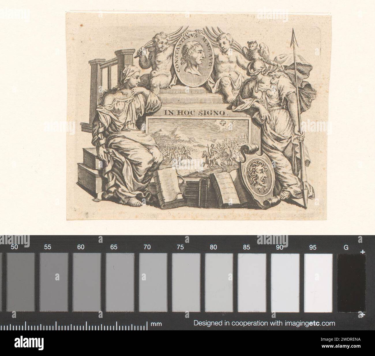 Vignette with the vision of Constantijn de Grote, Jan Goeree (Possible ...