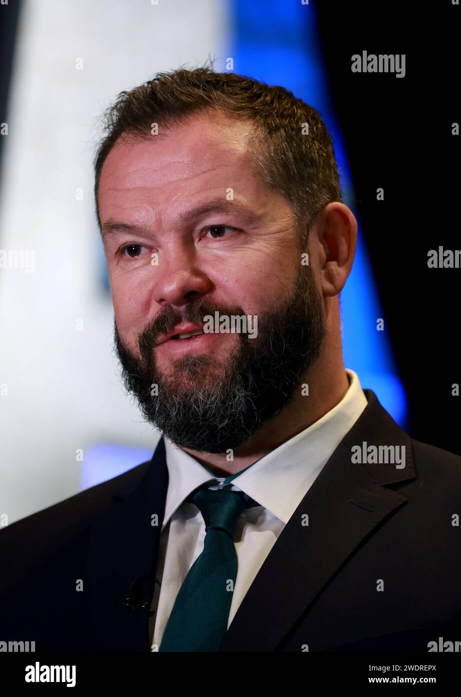 Ireland head coach, Andy Farrell, during the 2024 Guinness Men's Six Nations Launch at the ...
