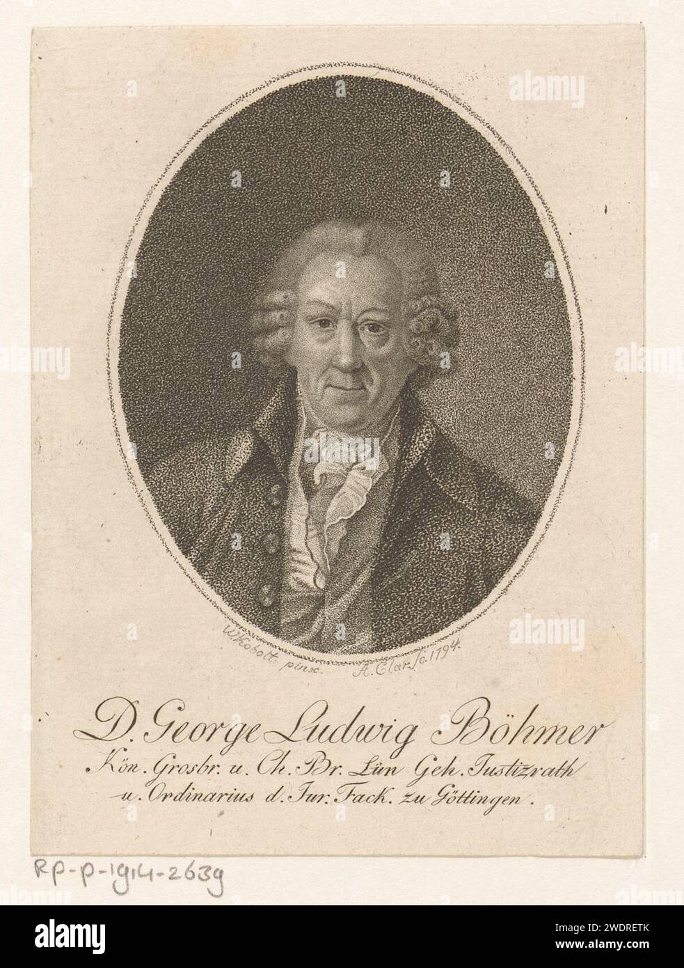 PortraT van Georg Ludwig Böhmer, Johann Friedrich August Clar, after ...