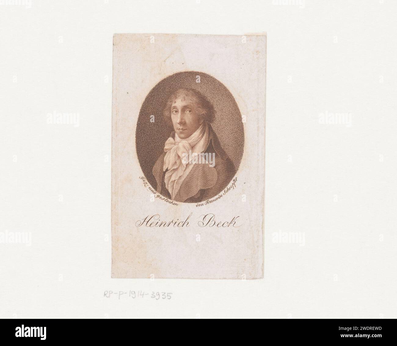 Portrait van Heinrich Beck, Franziska Schöpfer, 1773 - 1836 print paper ...