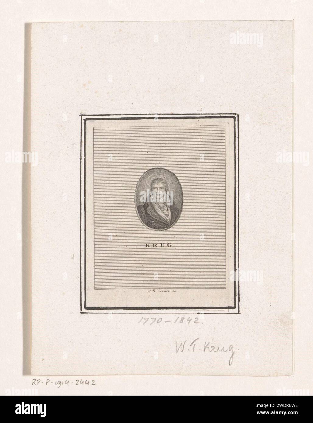 Portrait van Wilhelm Traugott Krug, Friedrich August Brückner, 1795 ...