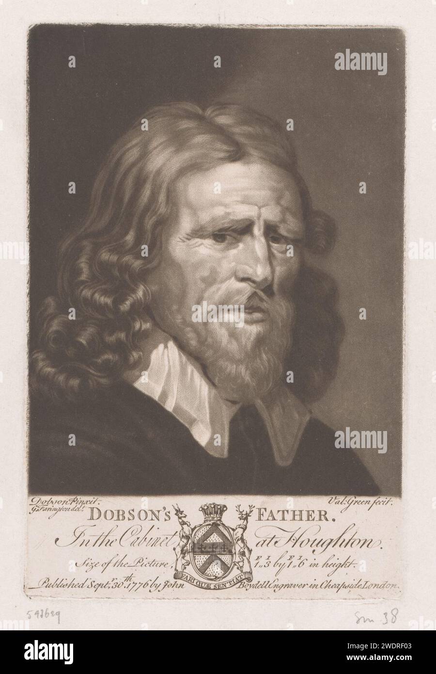 Portrait of Abraham van der Doors, Valentine Green, 1770 print London ...