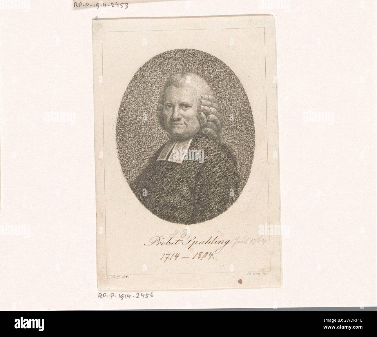 Portrait van Johann Joachim Spalding, Johann Friedrich Bolt, After ...