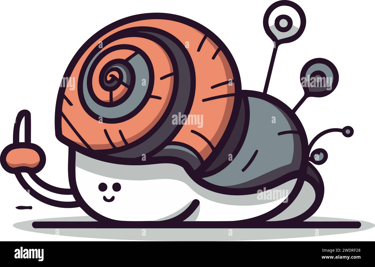 Snail Cartoon Mascot Character with Thumbs Up. Vector Stock Vector ...