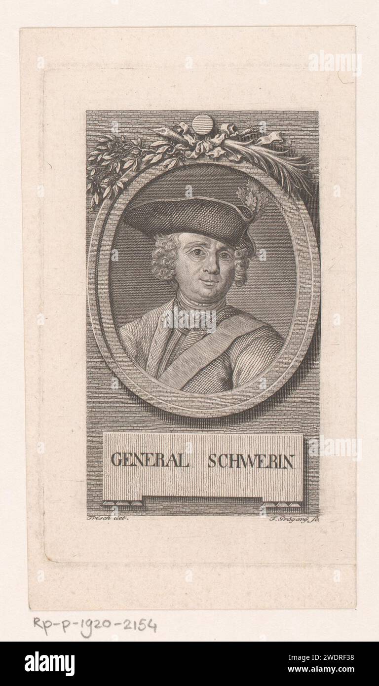 PortraT van Kurd Christoph von Schwerin, Friedrich Grögory, after ...