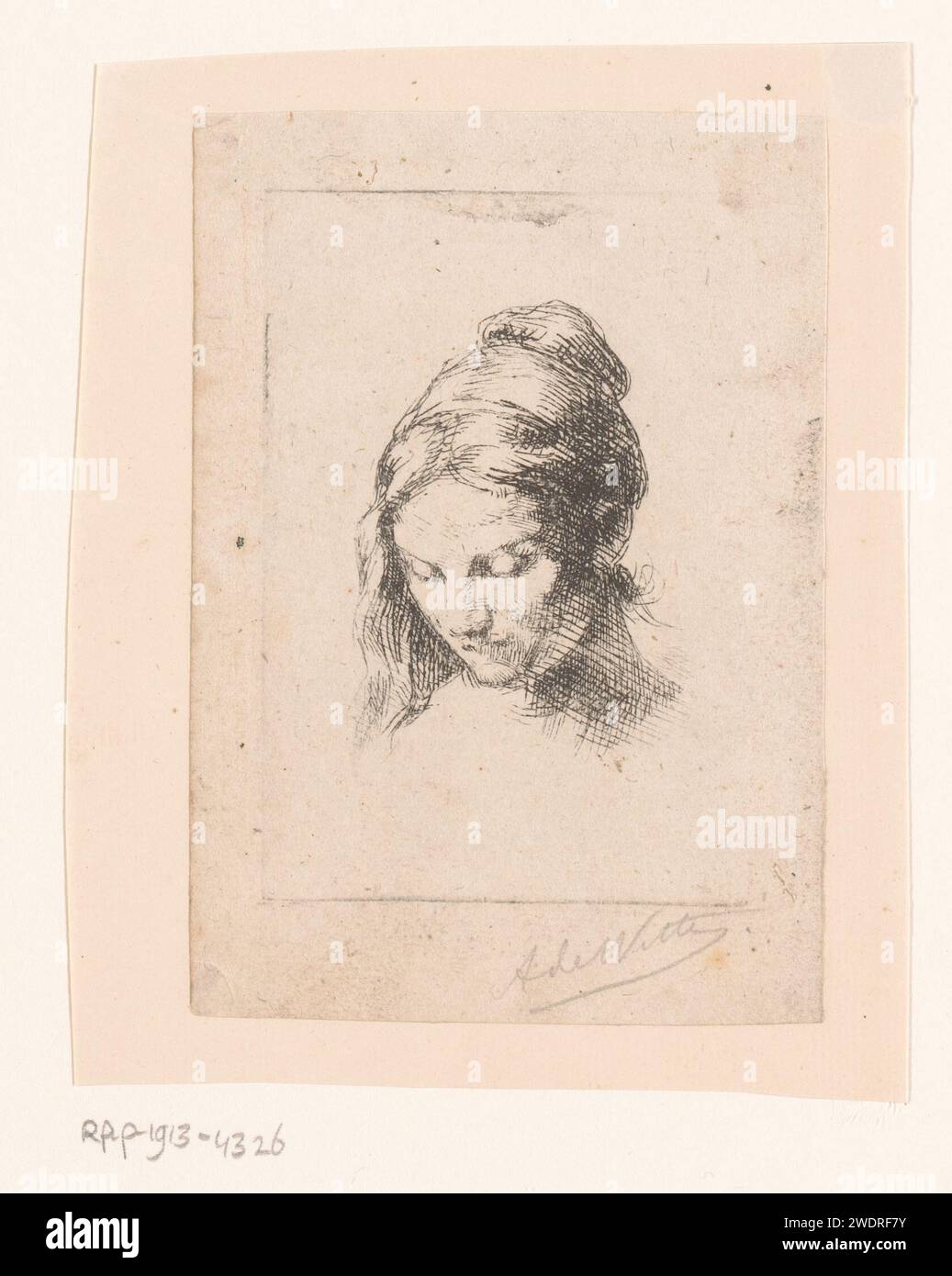 Head of a woman, Adrien de Witte (attributed to), c. 1875 print paper ...