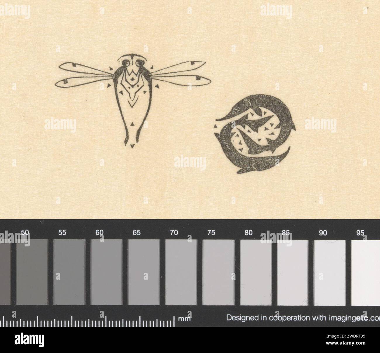 Vignettes with dragonflies and sturgeons, Gerrit Willem Dijsselhof ...