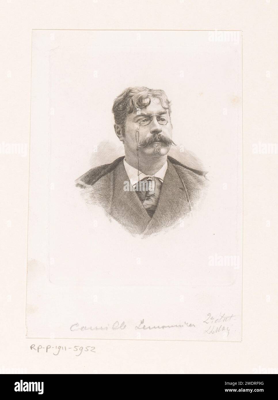 Portret van Camille Lemonnier, Louis Le Nain, 1861 - 1911 print paper ...