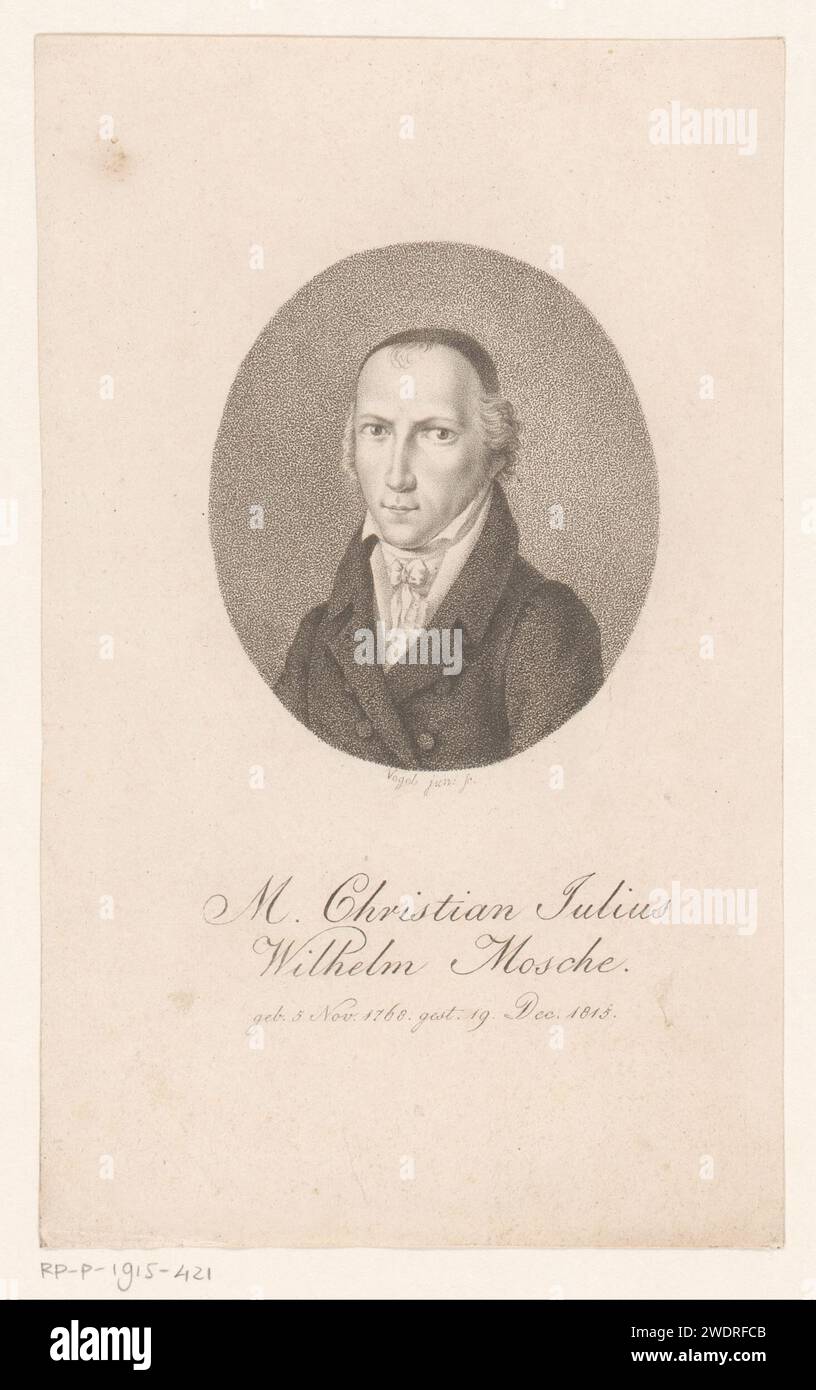 Portrait van Christoph Julius Wilhelm Mosque, Georg Friedrich Vogel ...