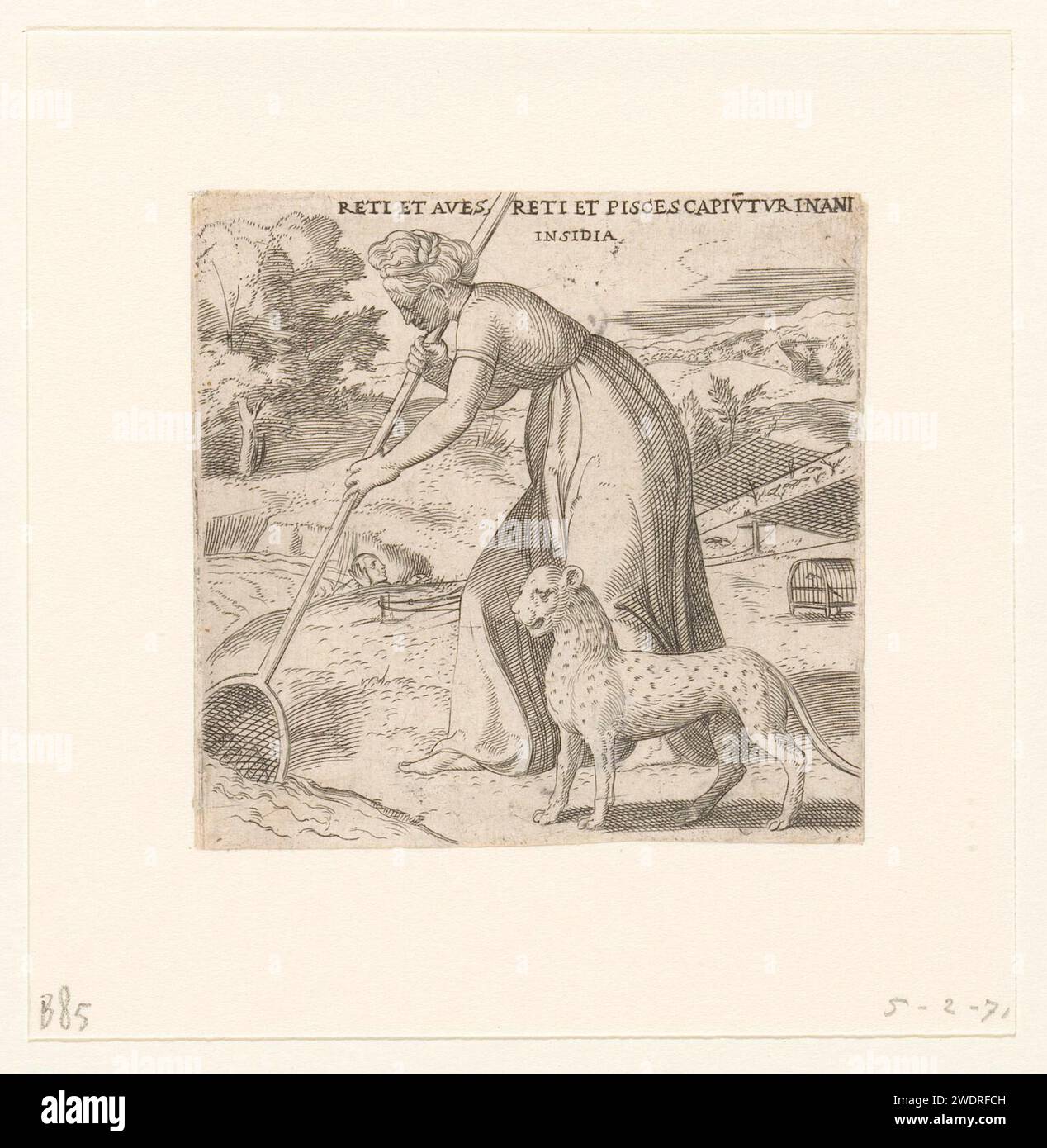 Valstrik, Enea Vico, After Francesco Salviati, 1533 - 1567 print A ...