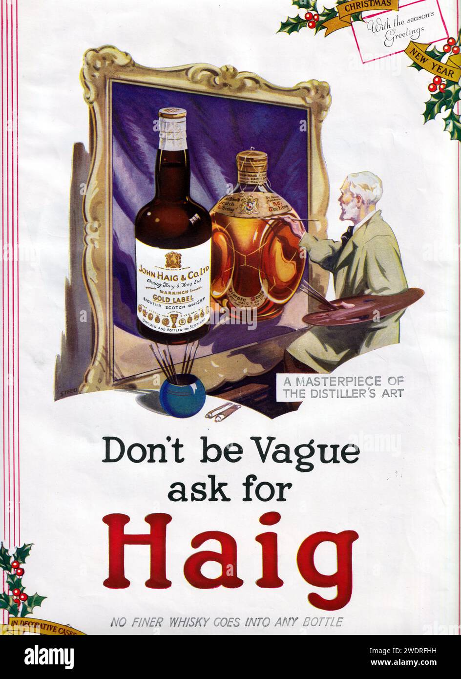 Haig Whisky - Magazine Advertisement, 1936 Stock Photo - Alamy