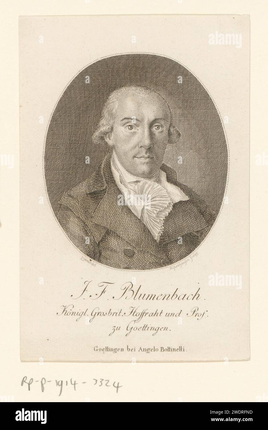 Portrait van Johann Friedrich Blumenbach, Ernst Ludwig Riepenhausen ...