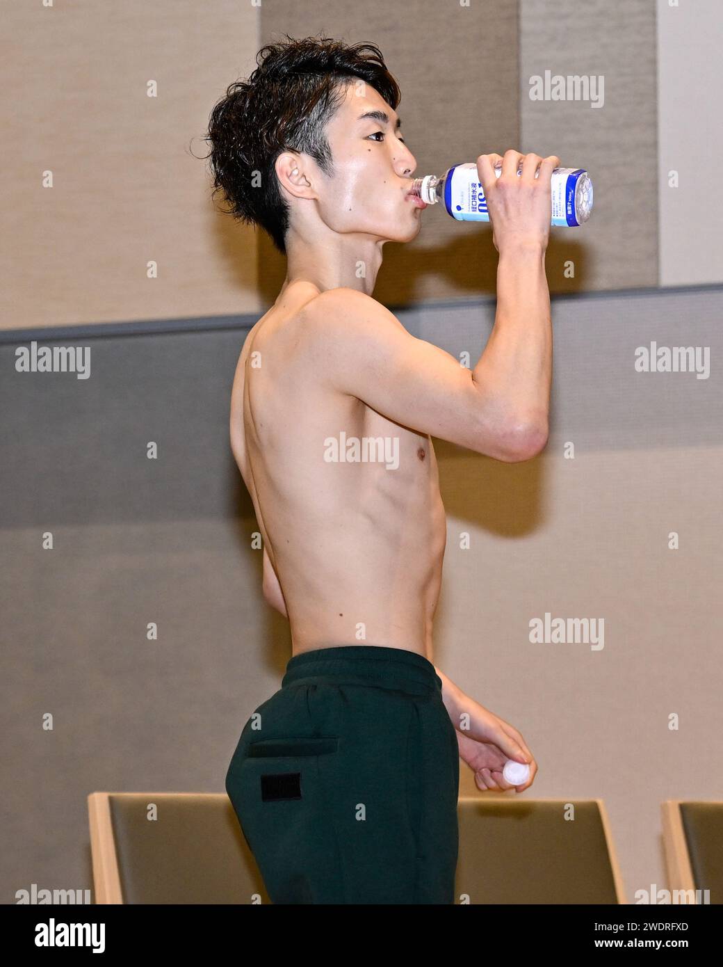 Osaka, Japan. 22nd Jan, 2024. Champion Kenshiro Teraji of Japan attends ...