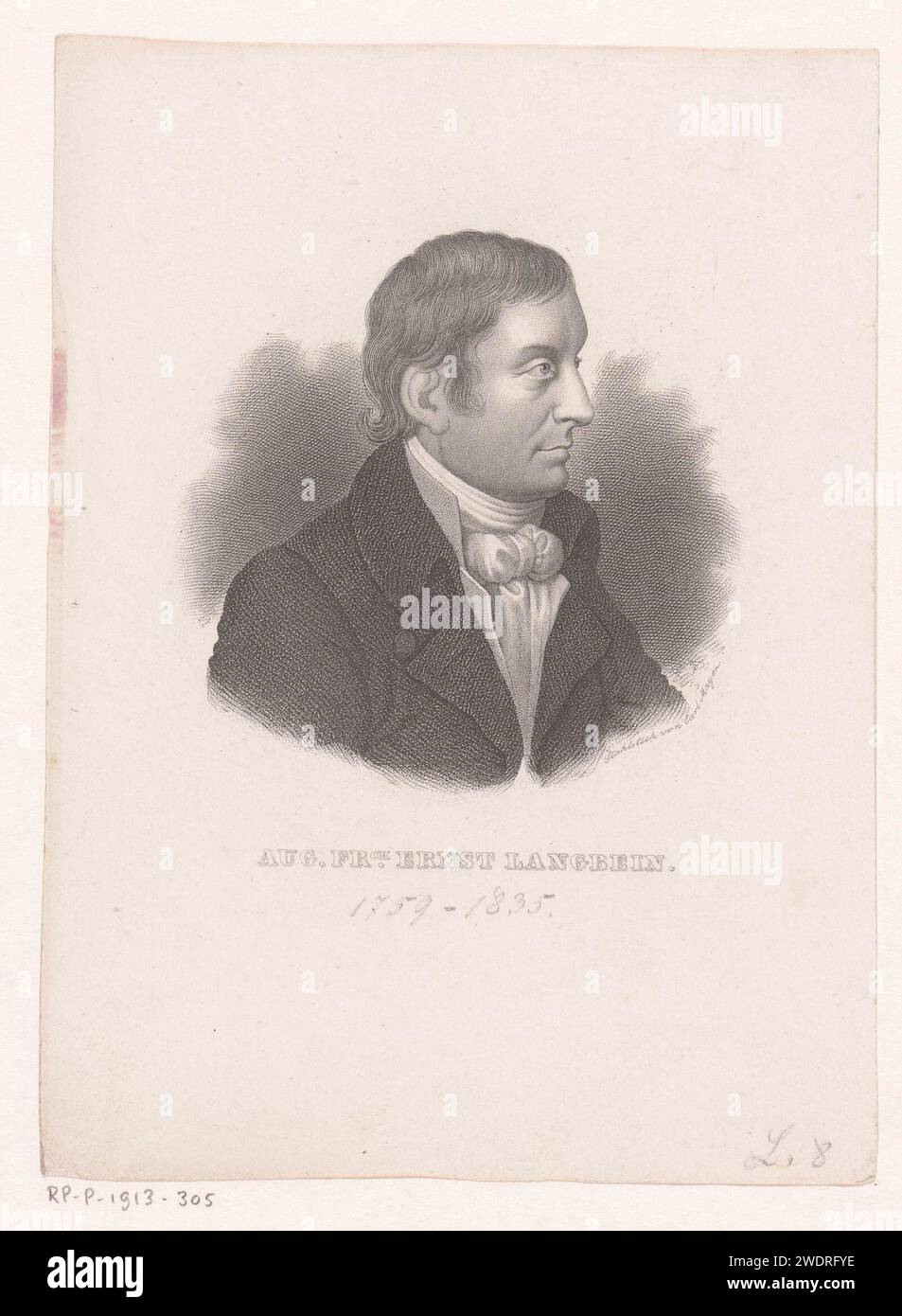 PortraT van August Friedrich Ernst Langbein, Carl Mayer, c. 1835 print ...