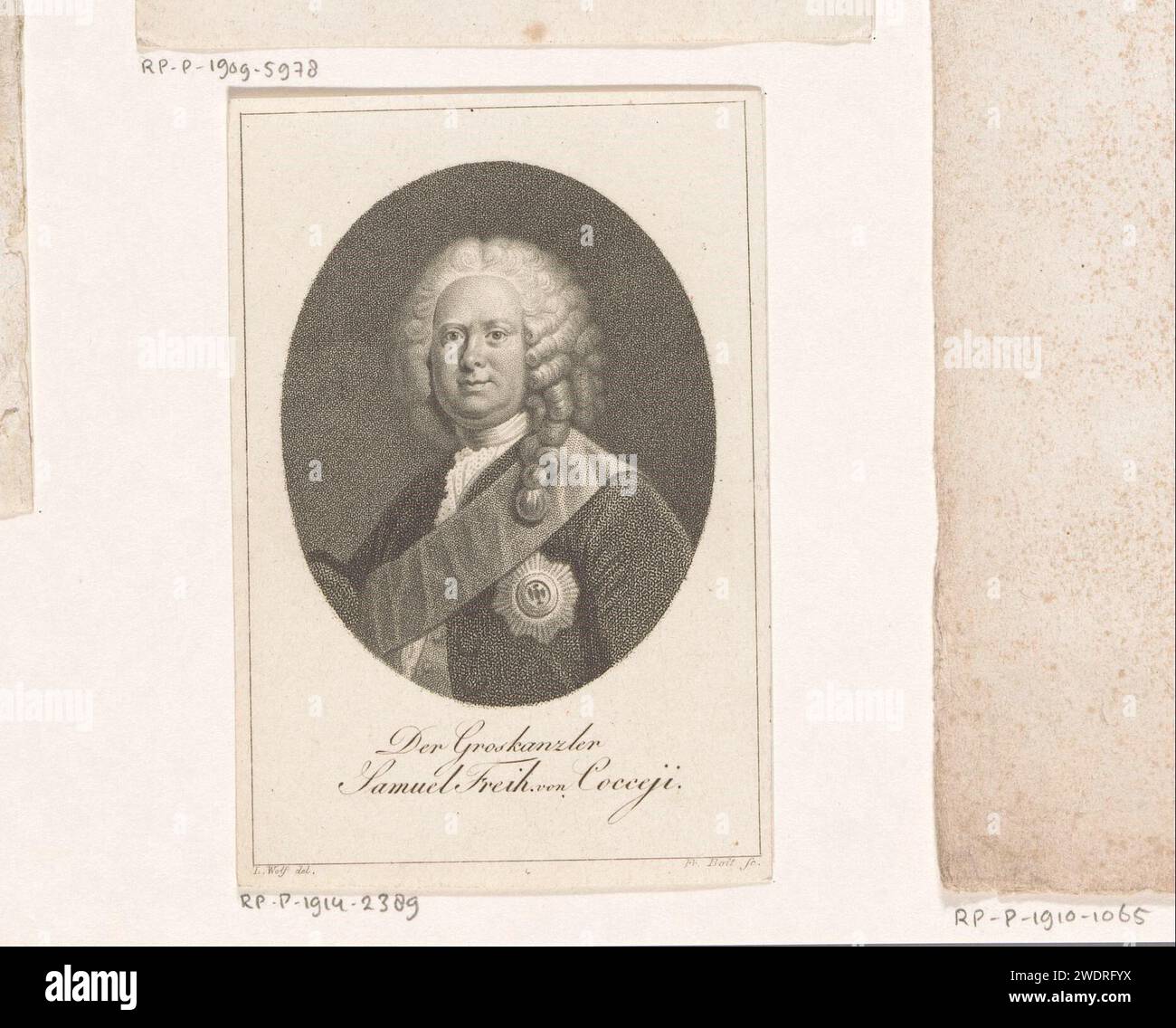 PortraT van Samuel, baron of Cocceji, Johann Friedrich Bolt, After ...