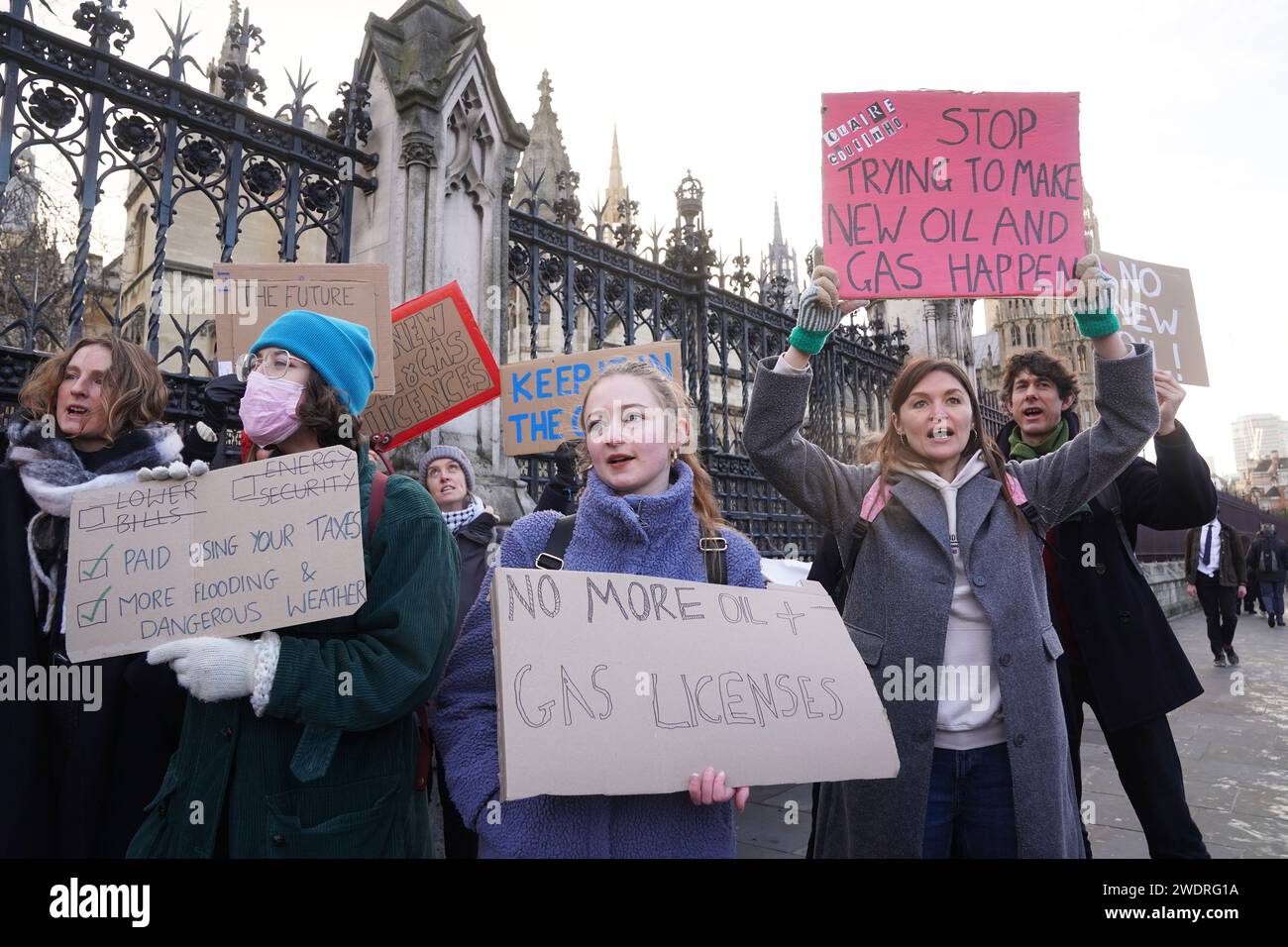 Protesters from Just Stop Oil, Extinction Rebellion, Fossil Free London ...
