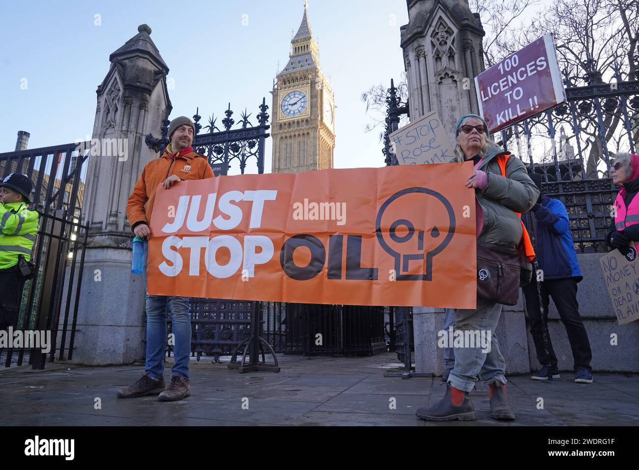 Protesters from Just Stop Oil, Extinction Rebellion, Fossil Free London ...