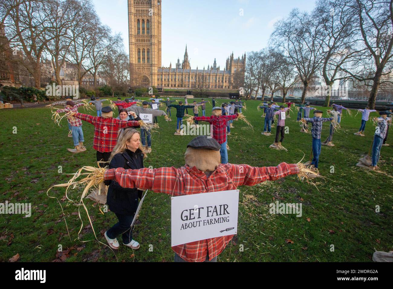 London, England, UK. 22nd Jan, 2024. Scarecrows standing outside ...