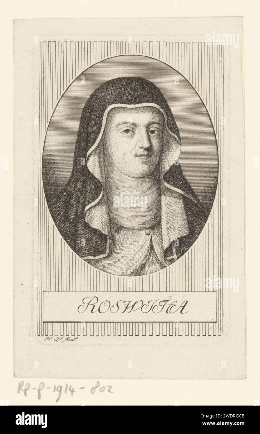 PortraT van Roswitha van Gandersheim, Heinrich Pfenninger, 1759 - 1815 ...