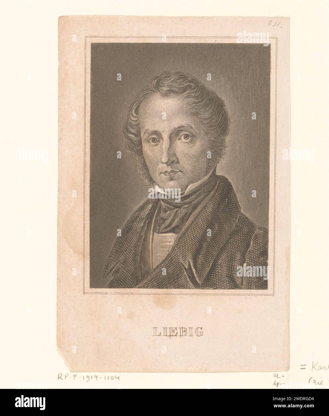 Portrait of Justus von Liebig, Karl Barth, 1813 - 1853 print Germany ...