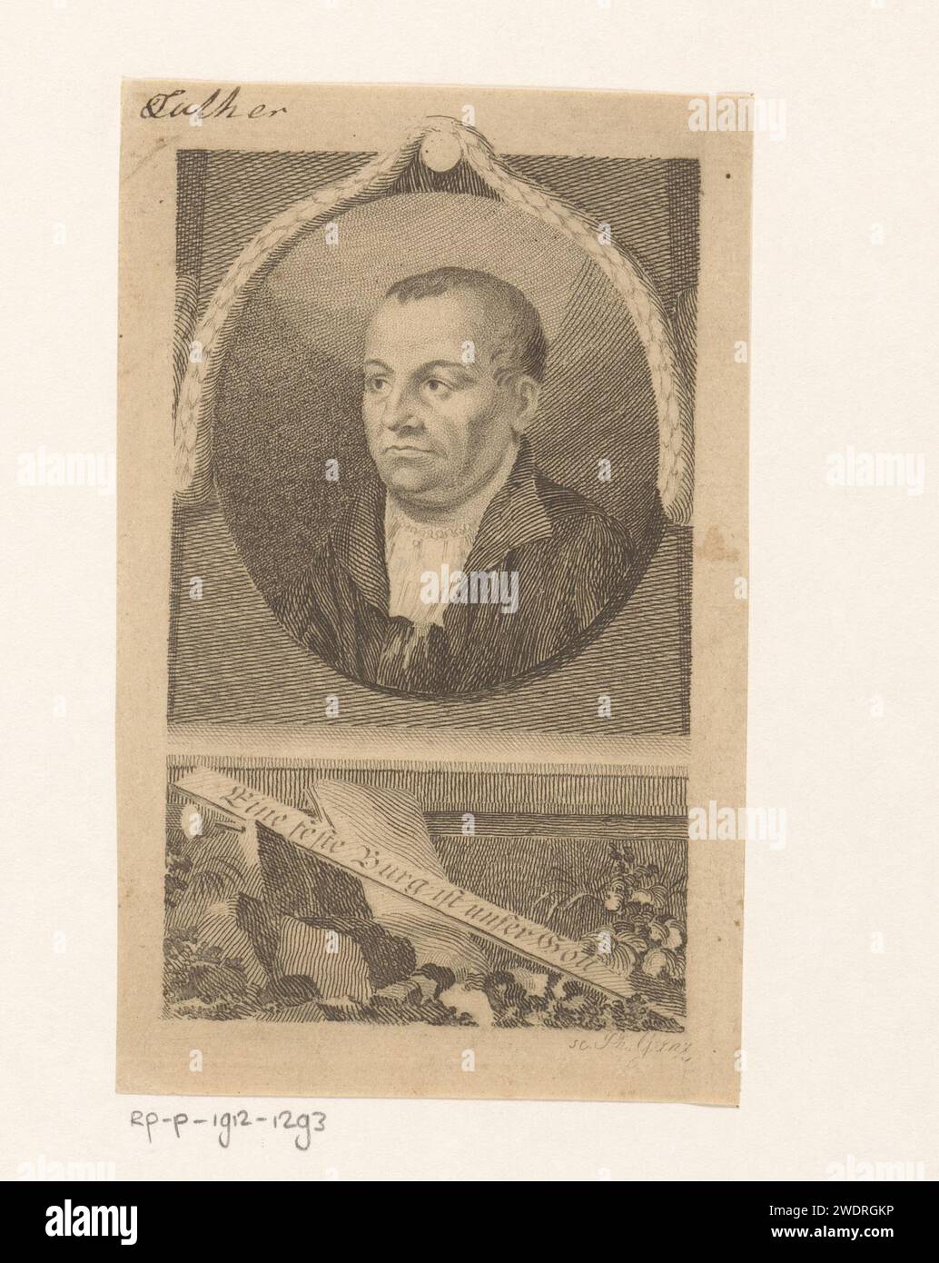 Portrait van Martin Luther, Johann Philipp Ganz, 1756 - 1784 print ...