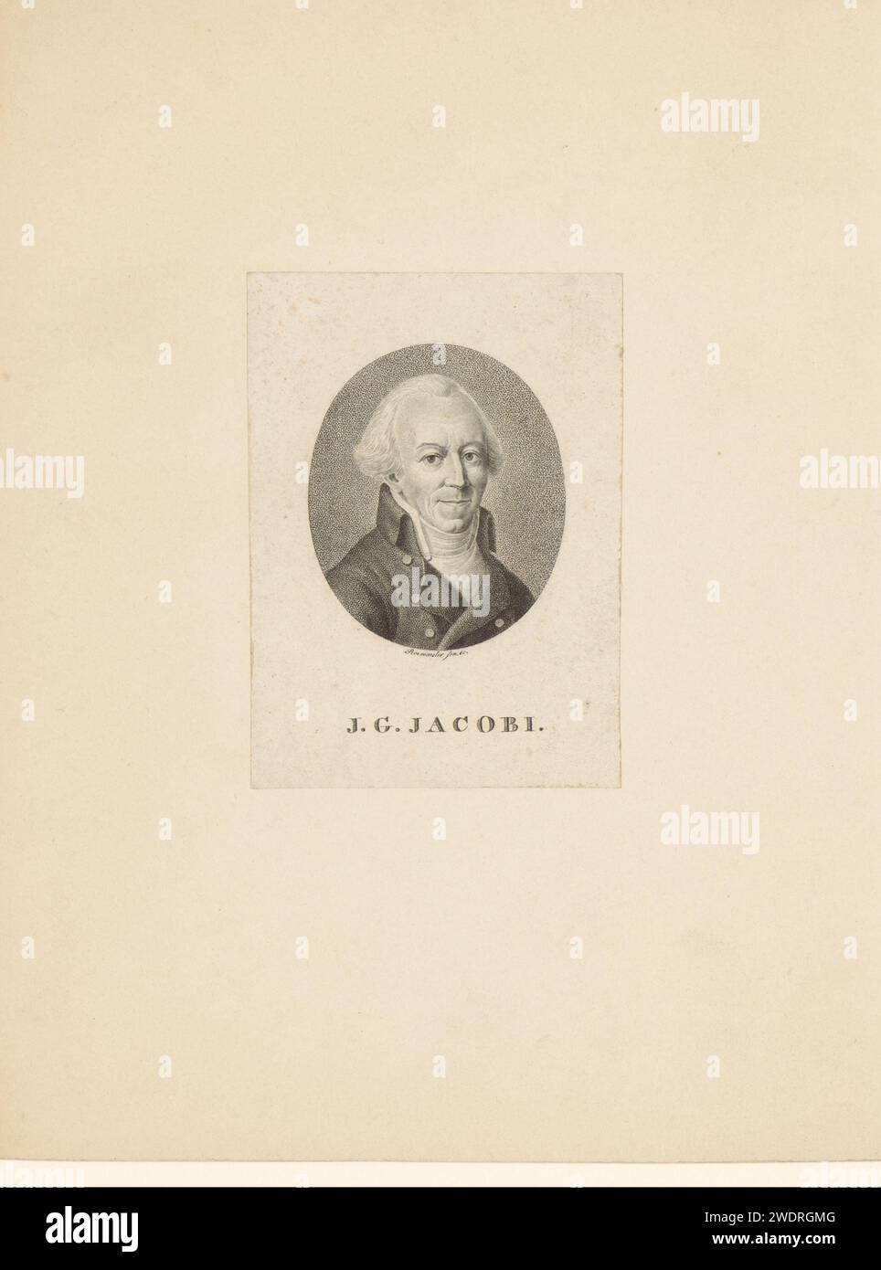 Portrait van Johann Georg Jacobi, Johann Adolf Rossmässler, 1785 - 1858 print paper engraving ...