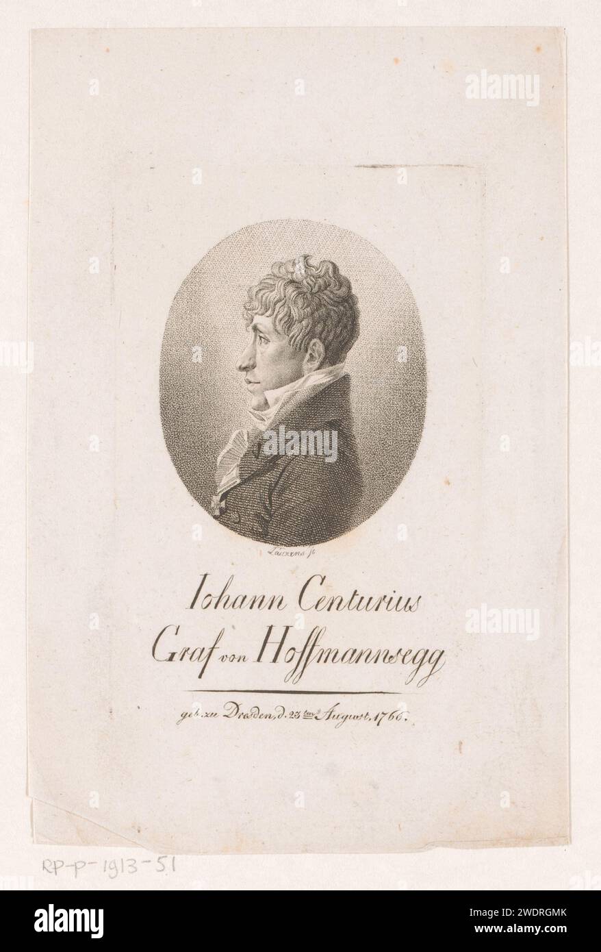 Portrait van Johann Centurius von Hoffmannsegg, Johann Daniel Laurenz ...