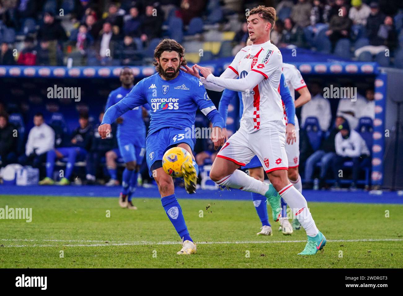 Empoli, Italie. 21st Jan, 2024. Sebastiano Luperto (Empoli FC) and ...