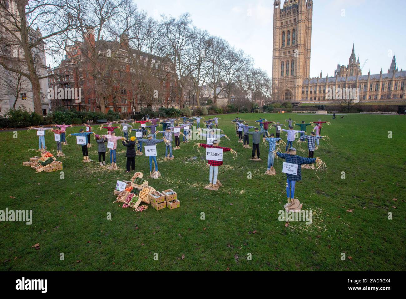 London, England, UK. 22nd Jan, 2024. Scarecrows standing outside ...